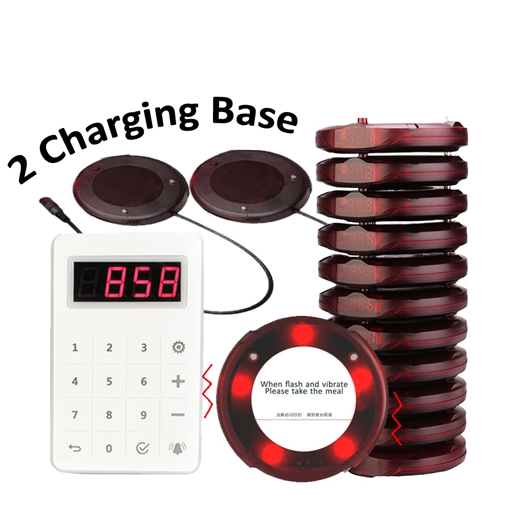 10 Restaurant Pager Wireless Paging Round Pagers Queue System | Shopee ...