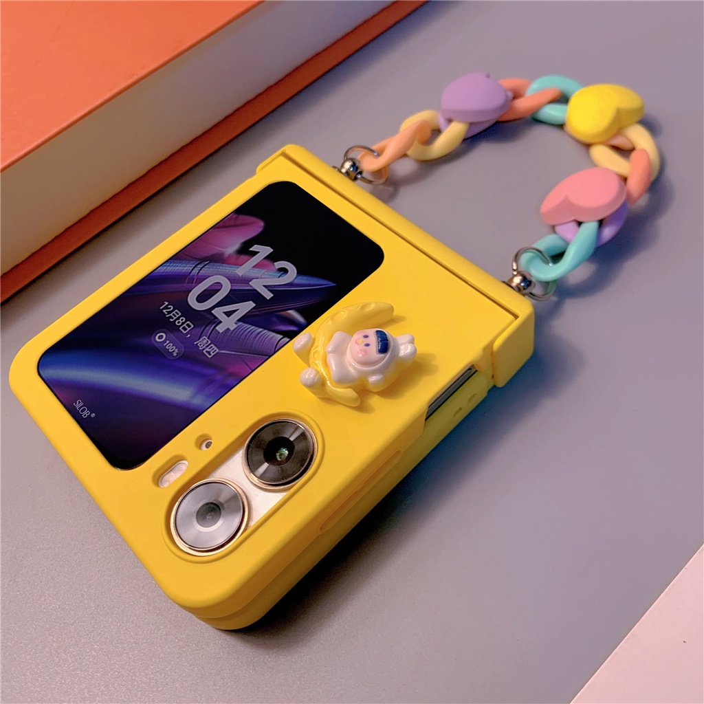 Korean Cute Moon Girl Patch Macaroon Love Bracelet Phone Case for OPPO ...