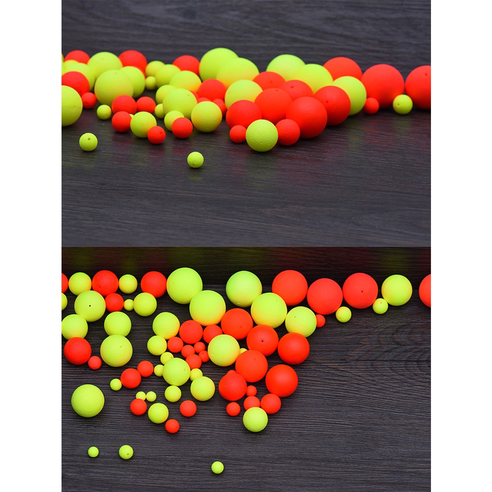 100PC EPS Foam Fishing Floats Ball Beads 7-10# Pompano Float Gear ...