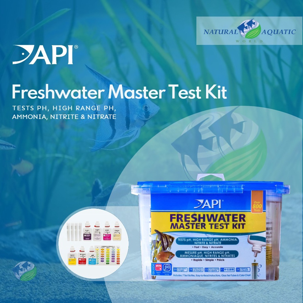 API Freshwater Master Test Kit w/ 800 Tests (pH, High Range pH, Ammonia ...
