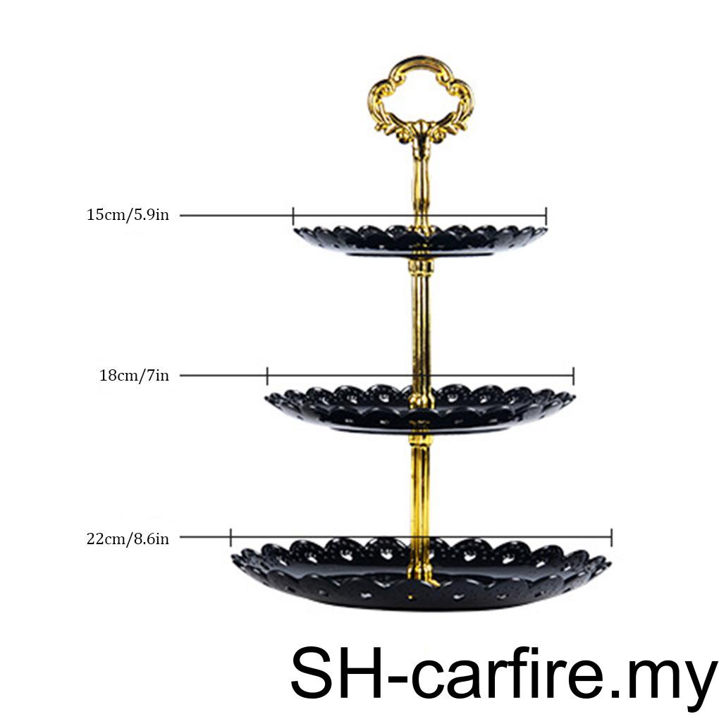 3-Tier Plastic Cupcake Stand Dessert Plate Cakes Display Fruit Candy ...