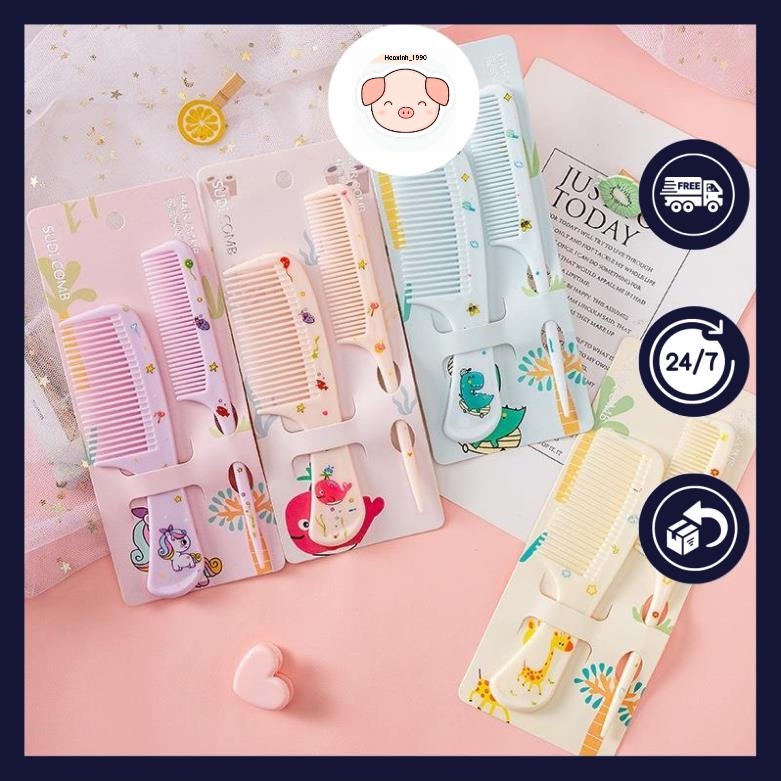 Combo 2 mini Hair Combs With Super cute Motifs For Travel Convenience ...