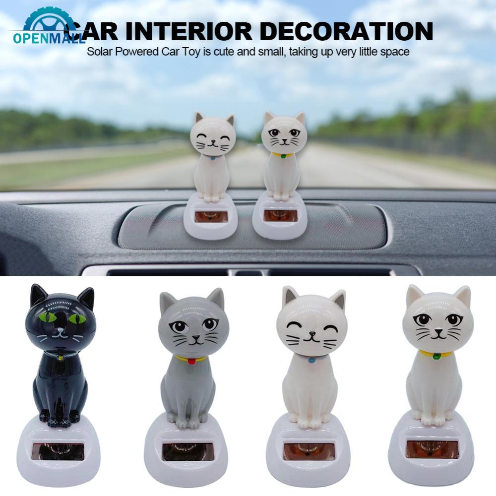 OPENMALL Cute Car Interior Solar Dancing Toy Cat Swinging Cat Dashboard ...