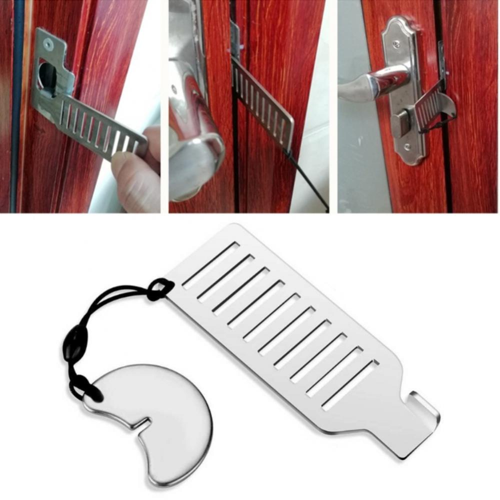 Portable Punch-free Security Door Locker Safety Latch Metal Locks Home ...