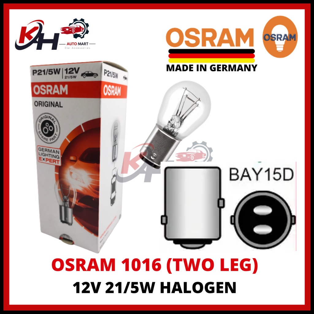 Osram 100% Original GERMANY 12V 1016 P21/5W BA15S HALOGEN BULB Car ...