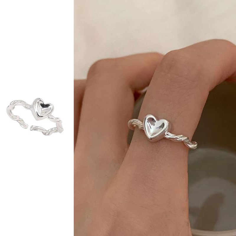 Roselife Korean S925 Silver Zircon Bow Butterfly Lucky Pearl Ring for Women Girls Sweet Love ...