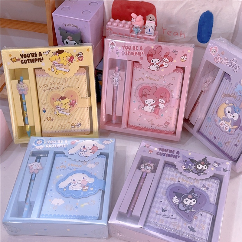 Sanrio Pu Notebook Set Kawaii Kuromi Cinnamoroll My Melody Cartoon ...
