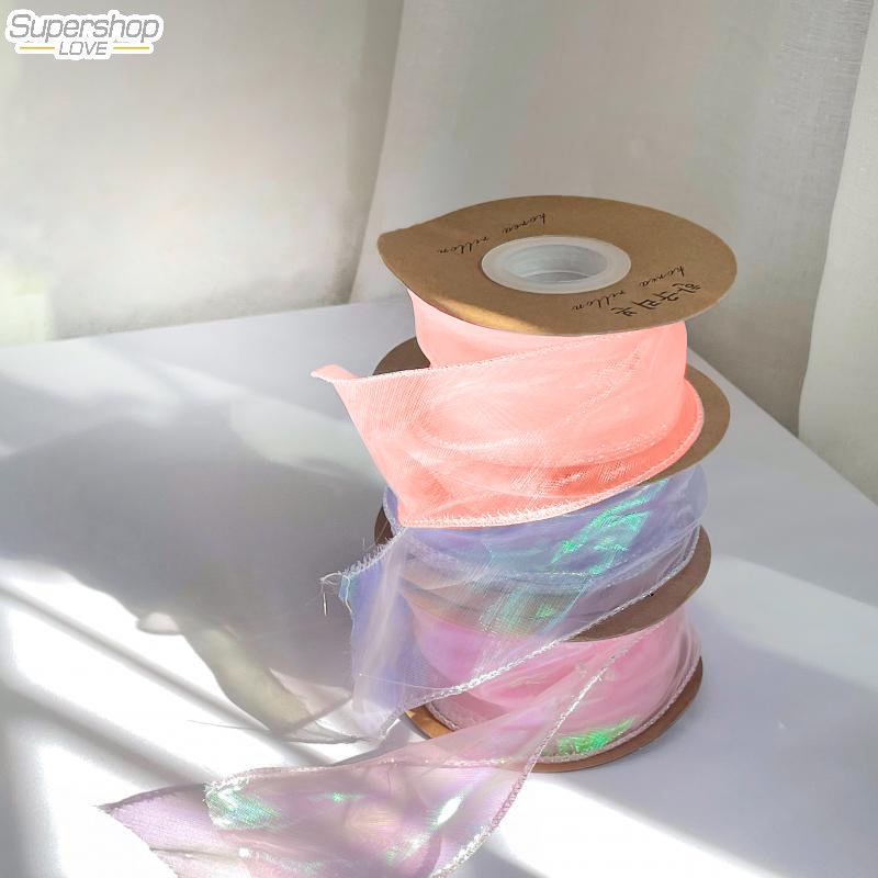 Ins Style 6cm Silk Ribbon DIY Colorful Ribbons Hand-made Birthday Gift ...