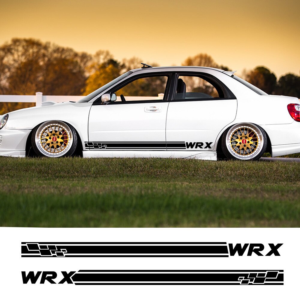 2PCS Car Door Side Line Stickers Subaru WRX Sti S4 Tuning Accessories ...