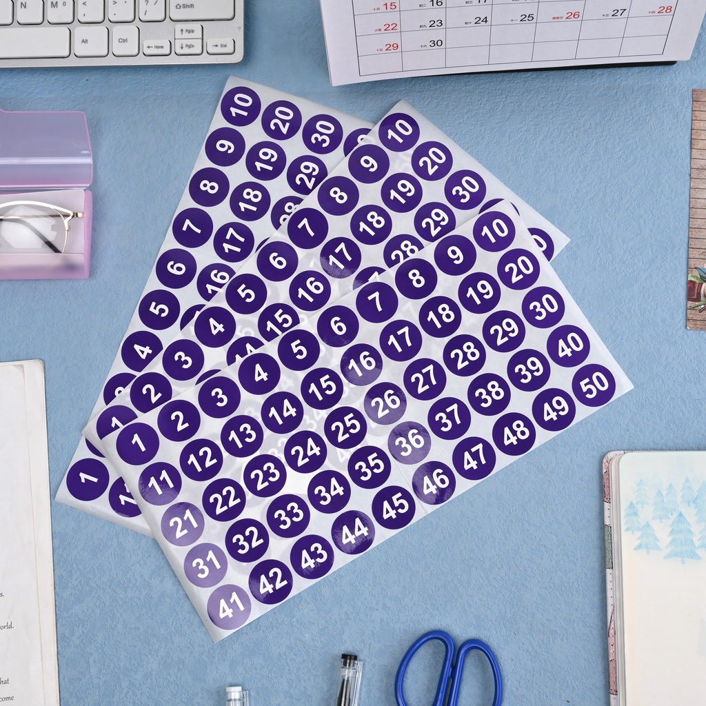 1-50 Waterproof Number Flow Sticker Label Numbering PVC Stickers ...