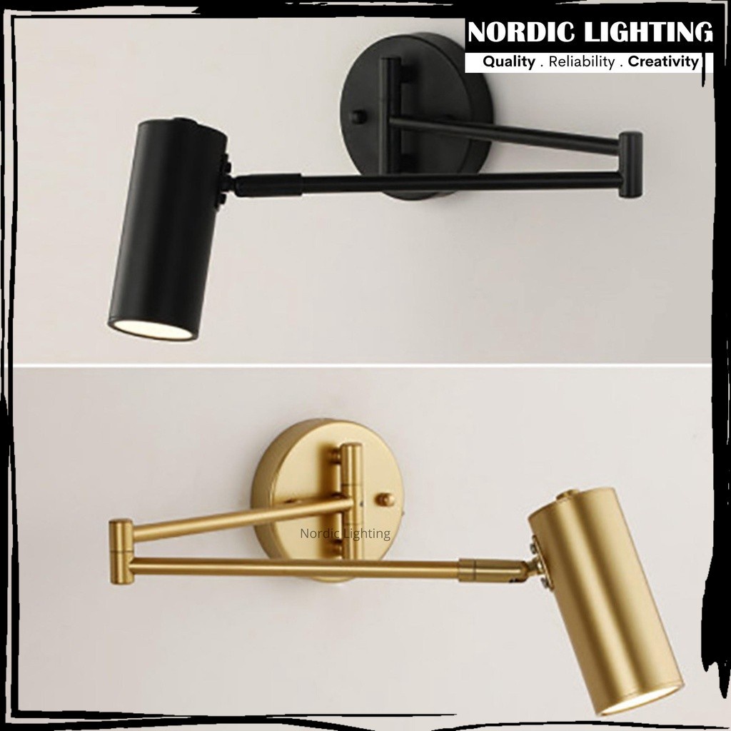 Nordic Wall Lights Fixture Angle Adjustable Swing Long Arm For Bedroom ...