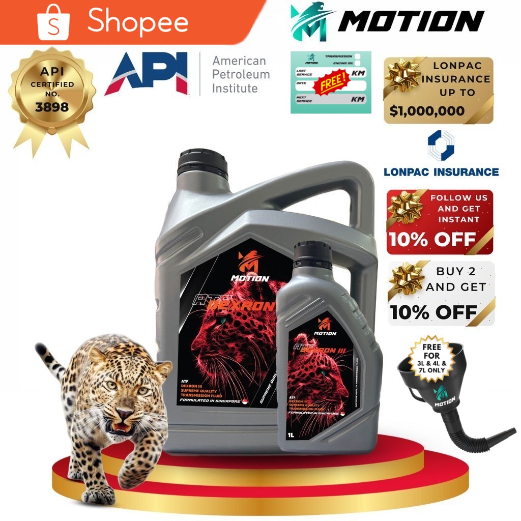 MOTION ATF DEXRON 3 DEXRON III FULLY SYNTHETIC AUTOMATIC TRANSMISSION FLUID OIL (1L / 4L ...