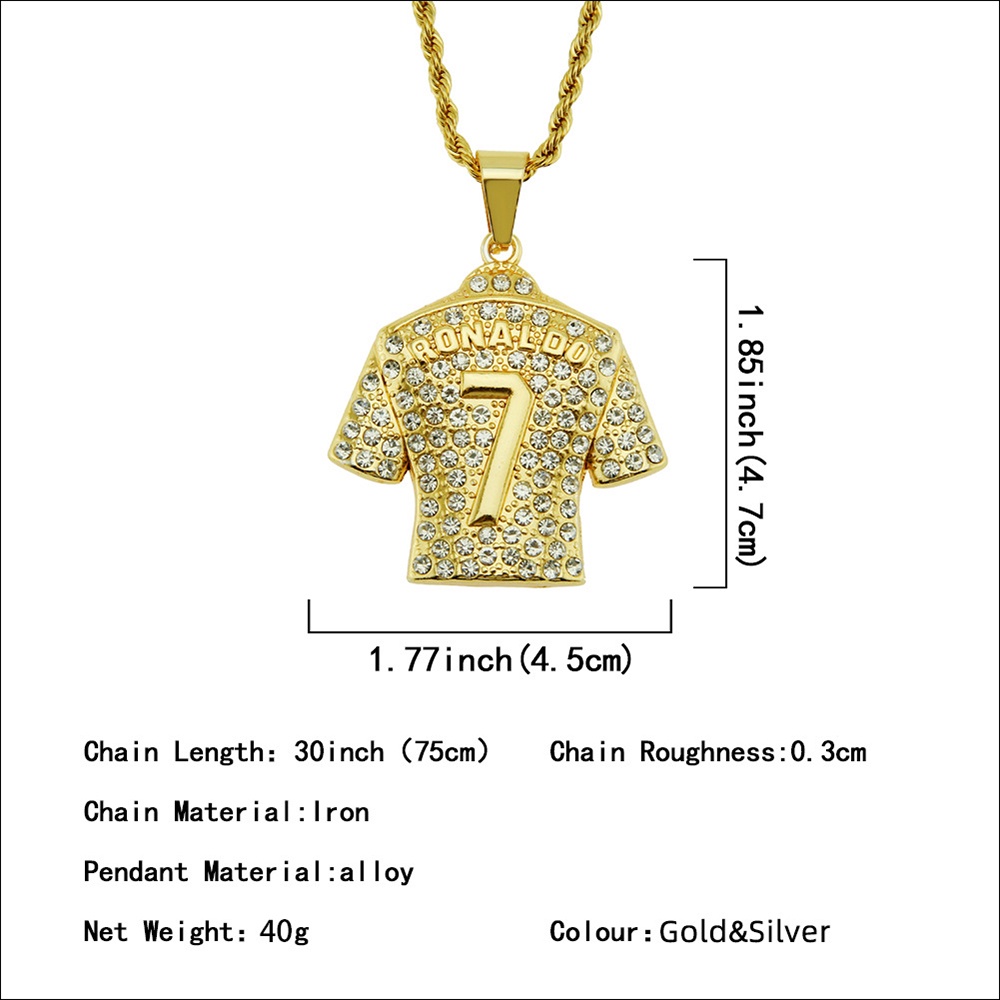 Hip Hop Personalized Trend Diamond Encrusted Cristiano Ronaldo No. 7 ...