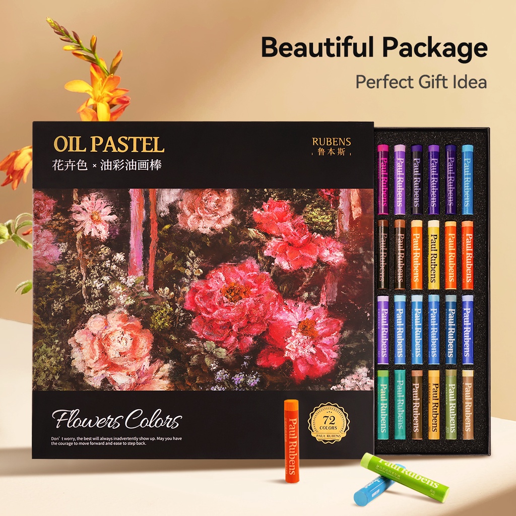 Paul Rubens Flower Colors Oil Pastel 72 Colors Set Professional Soft ...