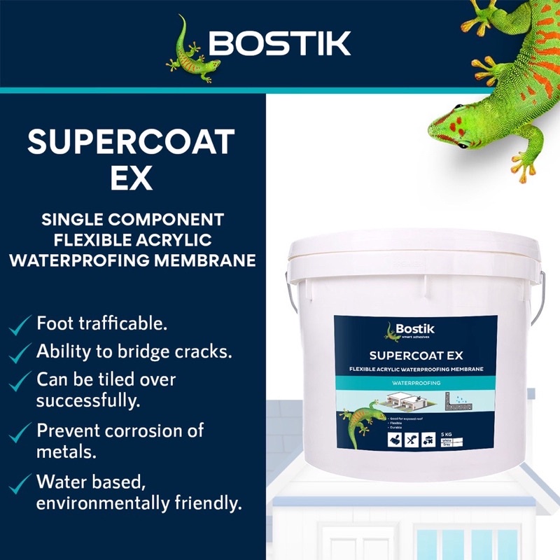 5kg Bostik Supercoat EX Flexible Acrylic Waterproofing Membrane ...