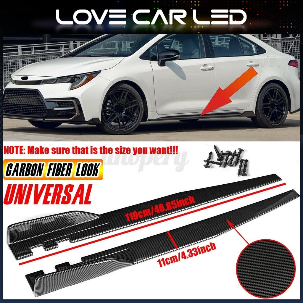 2Pcs Car Carbon Fiber Side Skirts Rocker Splitters Diffuser Winglet ...