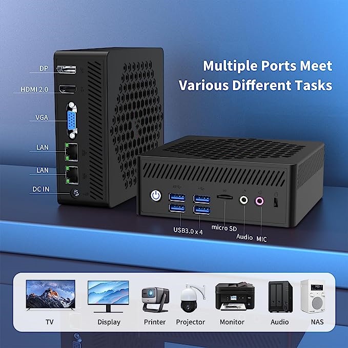 YesIdo Mini PC SZBOX AC8-N N100/N200 12th Alder Lake Windows 11 Pro SSD ...