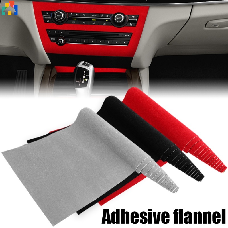 DIY Car Velvet Cloth Sticker Flannel Fabric Self-adhesive Decal Black ...