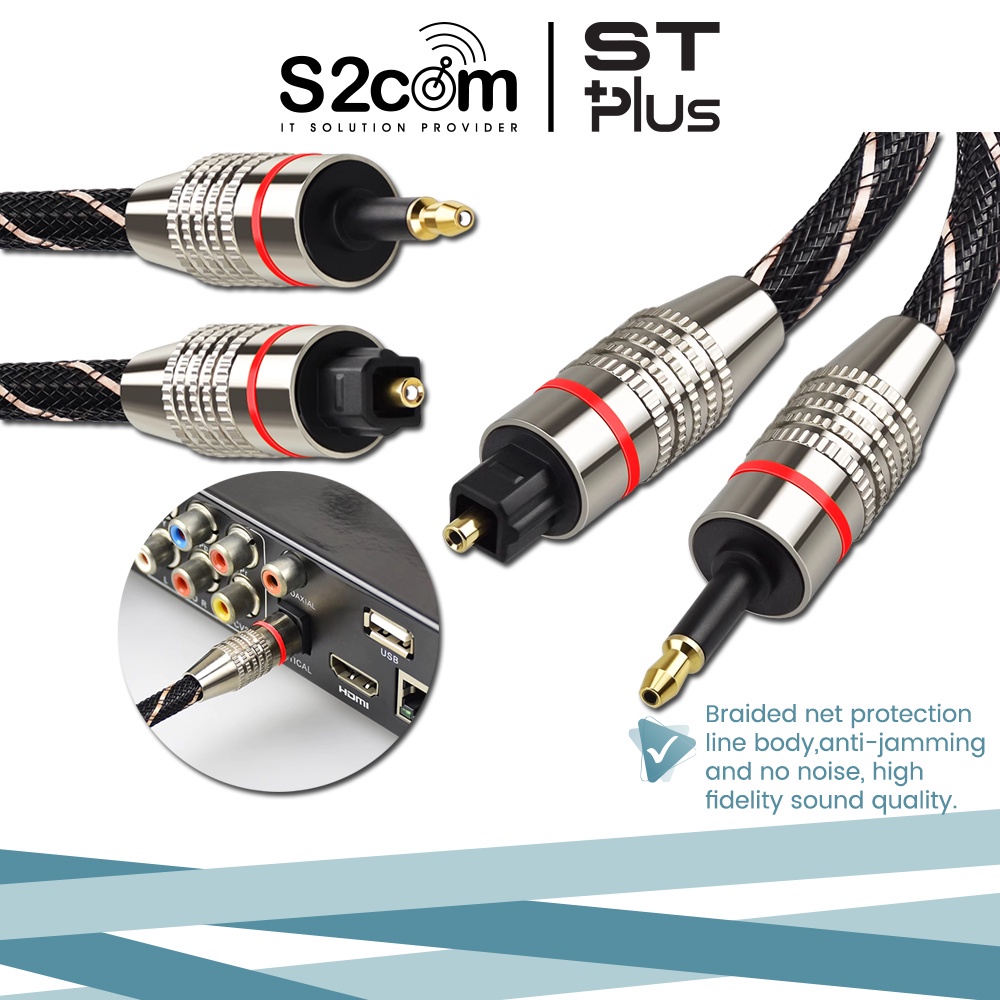 Digital Audio Toslink To 3.5mm Mini Toslink Cable SPDIF Optical To ...