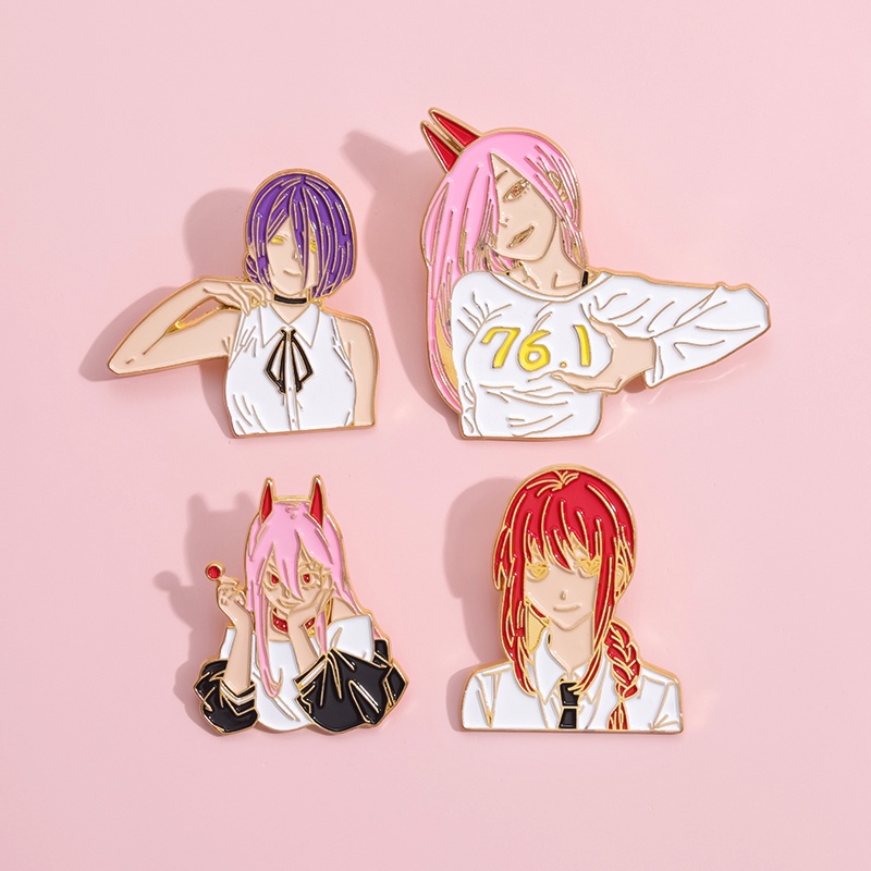 Japan Anime Chainsaw Man Power Denji Enamel Pins Brooches Cartoon
