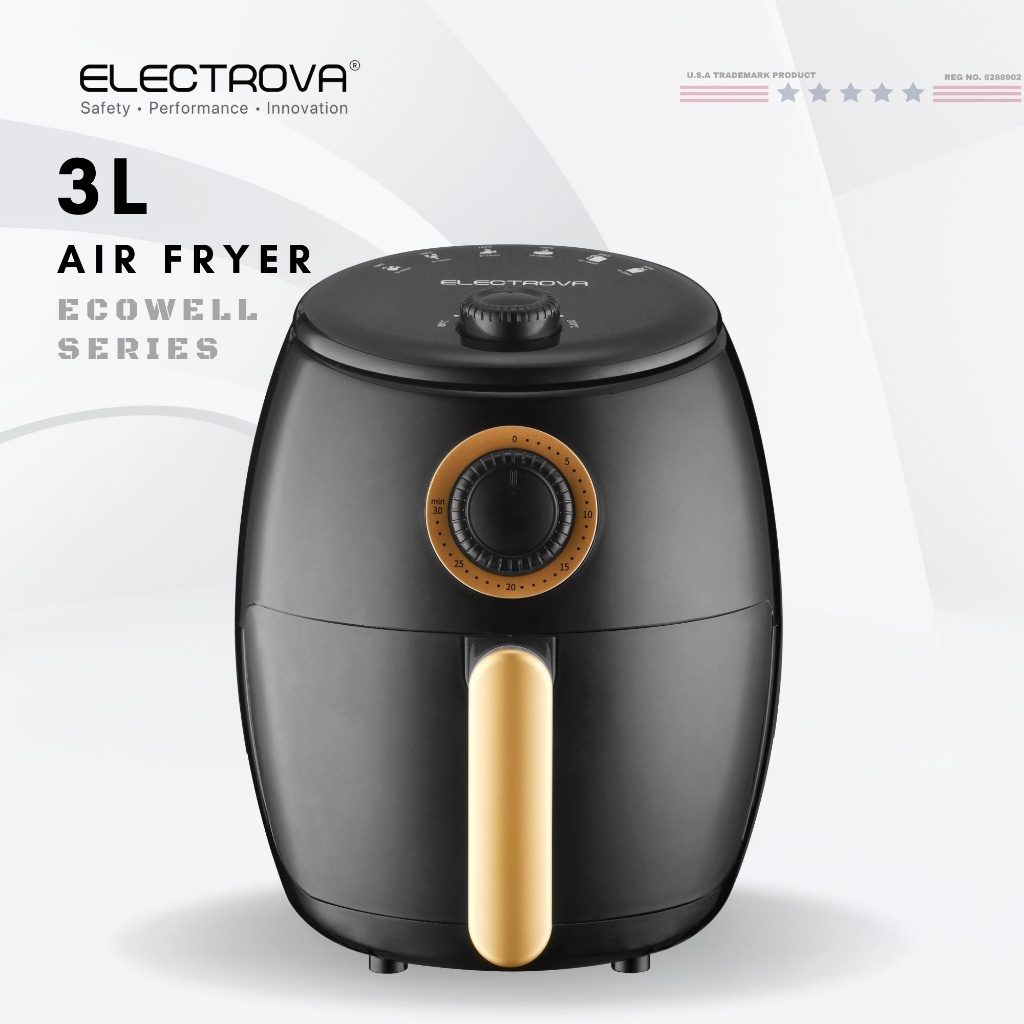 Electrova Mini Air Fryer Ecowell Series ET300 (3L) | Shopee Malaysia