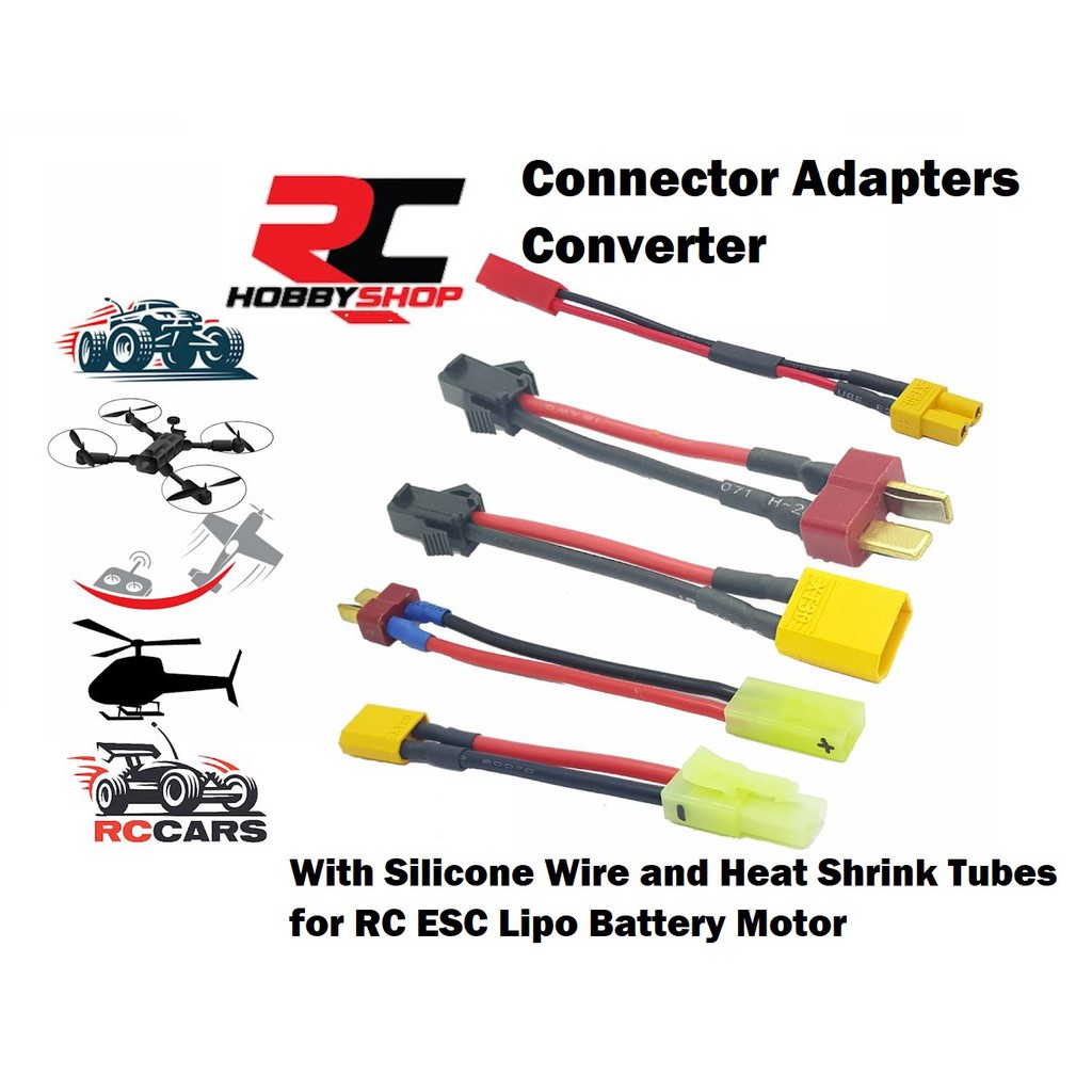 Battery Connector Wires RC Converter Cable Plug Male Female JST SM XT60 ...