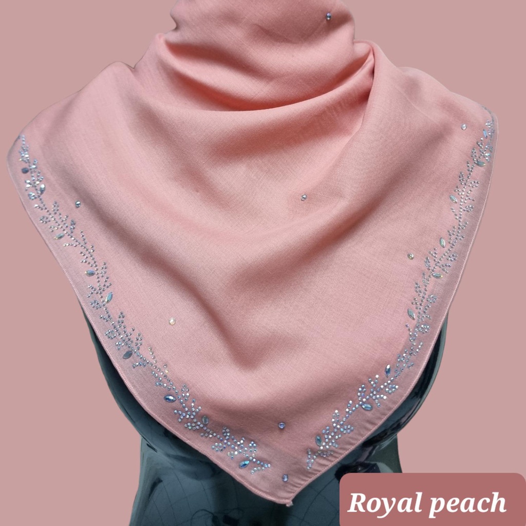 Parvifolia Tudung Bawal Cotton Batu Manik Tabur Keliling Cotton Voile ...