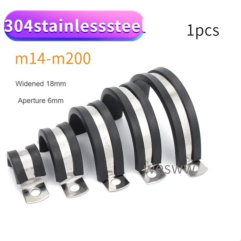 304 Stainless Steel With Rubber Strip Oil Pipe Wire Cable Fixing Clamp ...