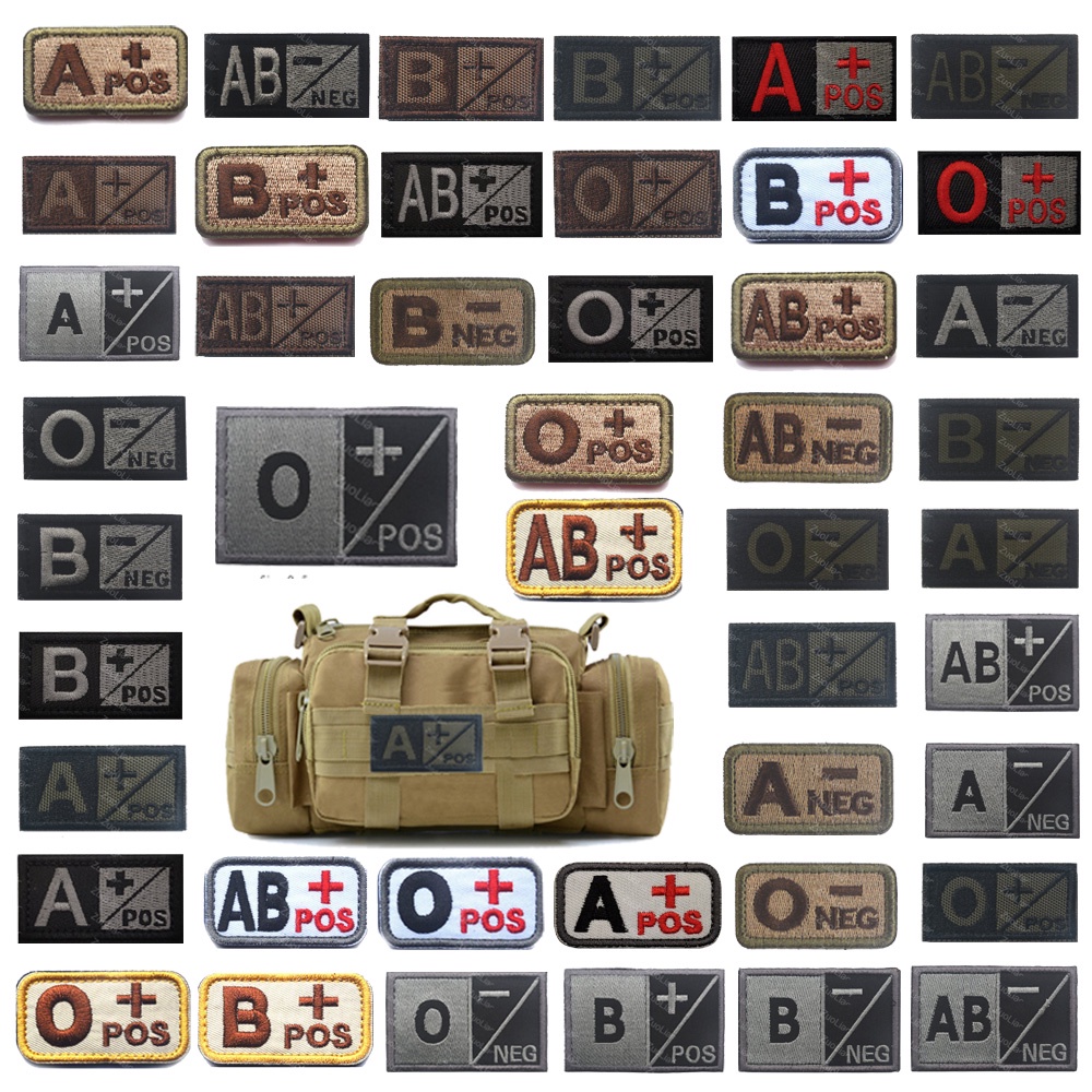 Velcro Patch Outdoor 3D Embroidered Blood Shape Patch Badge A+B+AB+O ...