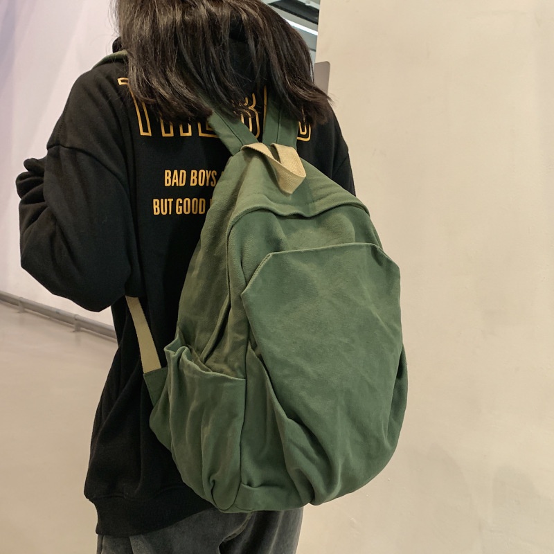 Trendy Japanese Style Simple Nice Backpack Bag Macaron Color Canvas ...
