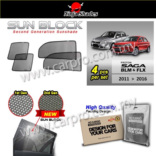 SUN BLOCK Proton Saga BLM & FLX 2011 - 2016 Second Generation Magnetic ...