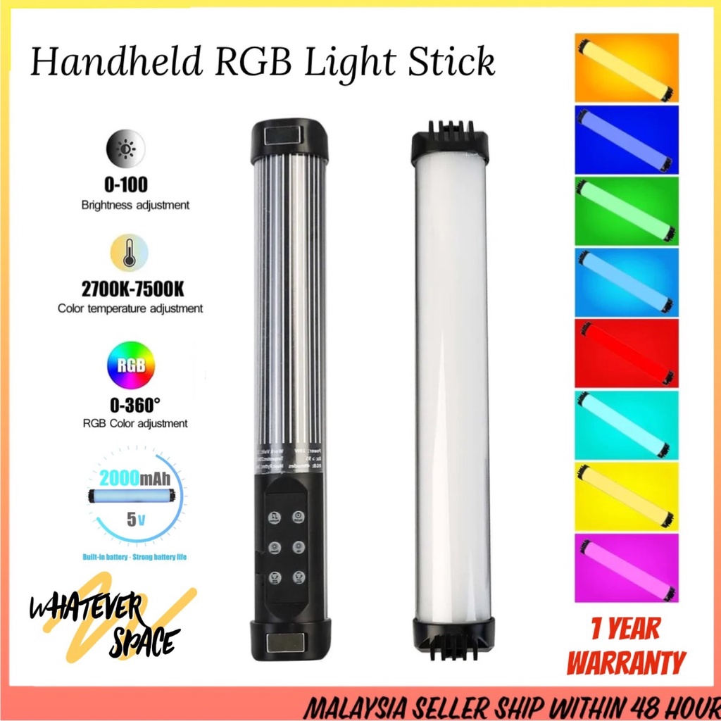 RGB Handheld Stick LED Lighting 2700-7500K Magnet Photography Handheld ...