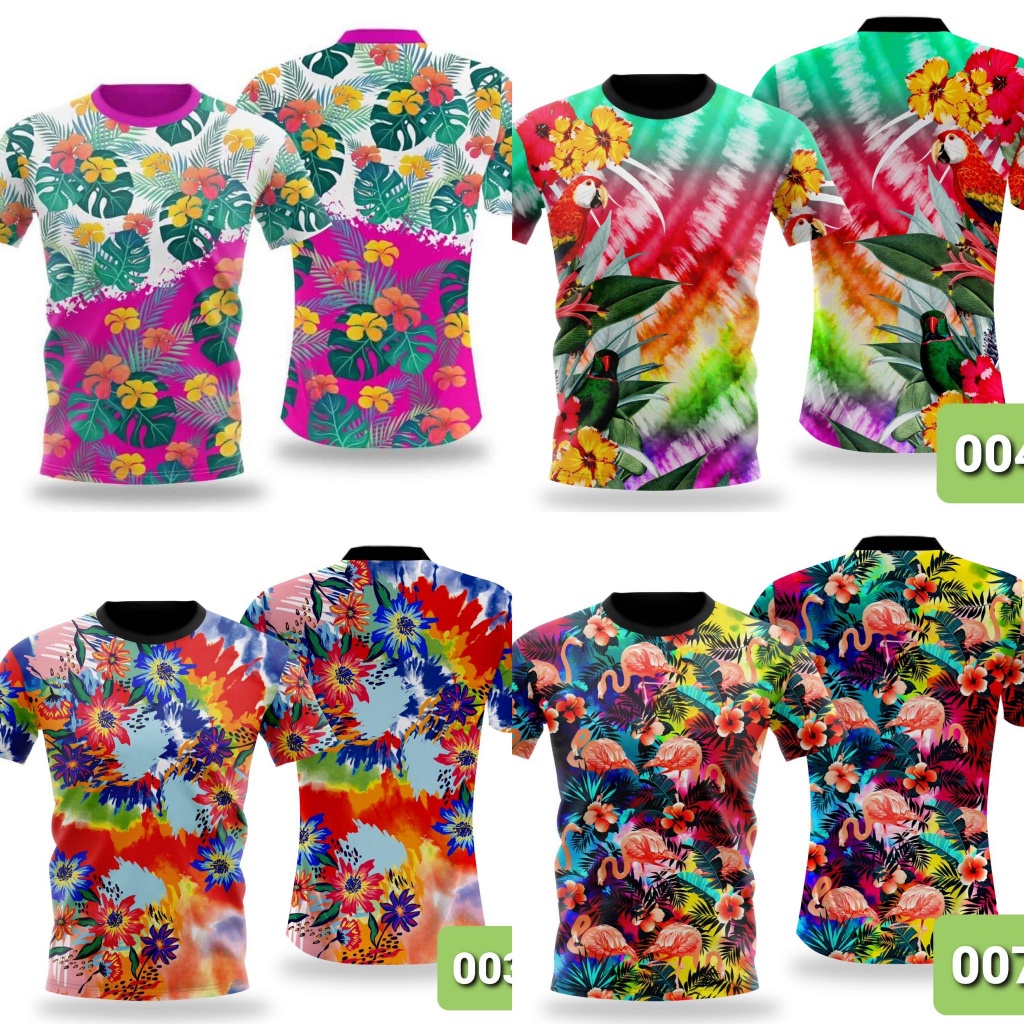🌺jersey t shirt baju thailand viral floral patterns bright colors ...