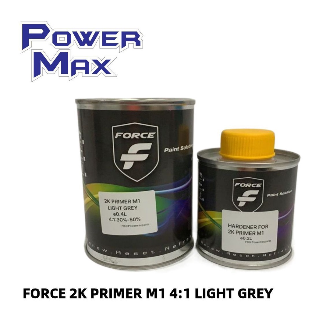 FORCE M1 LIGHT GREY 4:1 2K PRIMER e400ML with Hardener e100ML ...