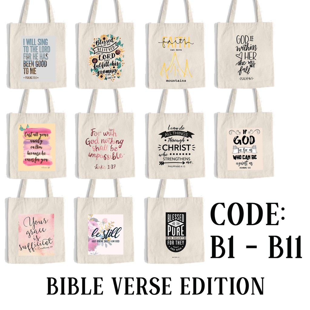 (HIGH QUALITY) AFFORDABLE AATSA CANVAS FASHION TRENDY TOTE BIBLE VERSE ...