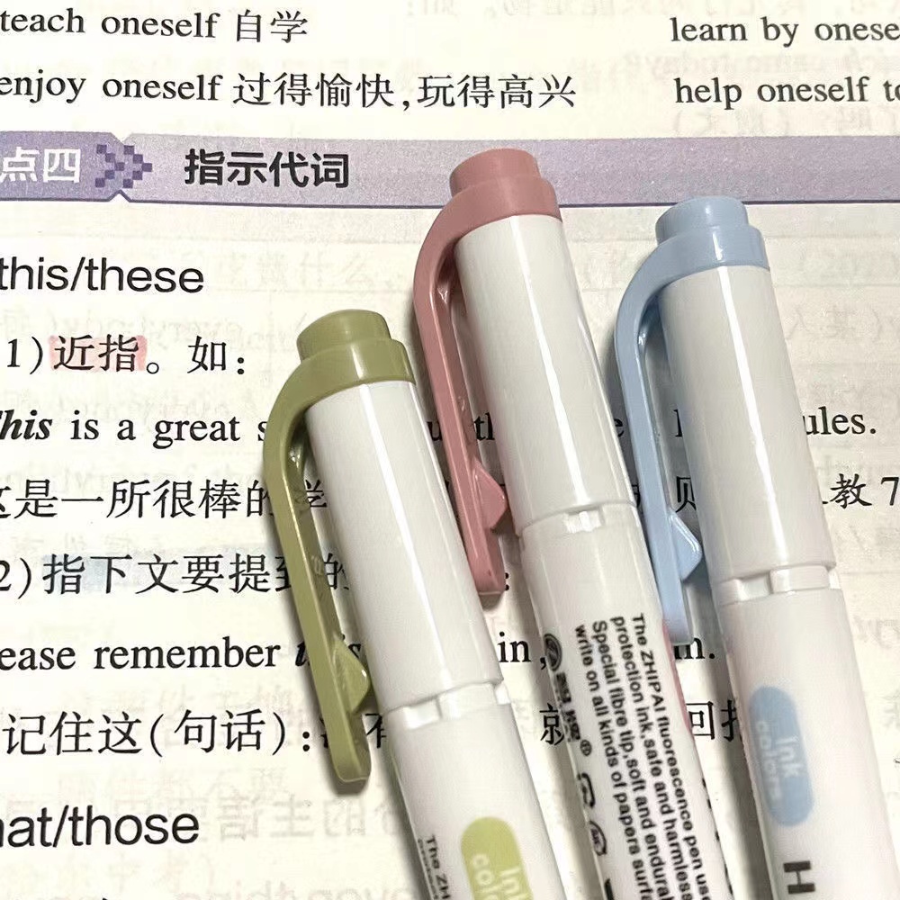 2pc Set Mild Color Highlighter Student Eye Protection Key Marker Pen ...