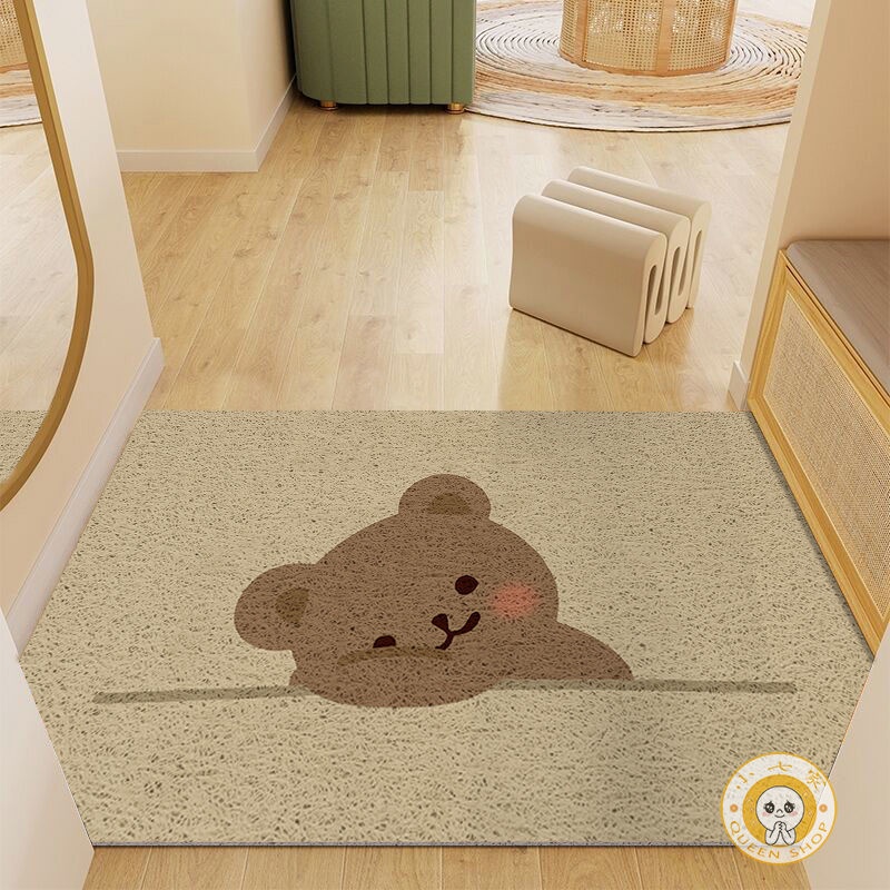 Cute Bear PVC Coil Mat Entrance Door Mat Silk Loop Floor Mat Soil ...