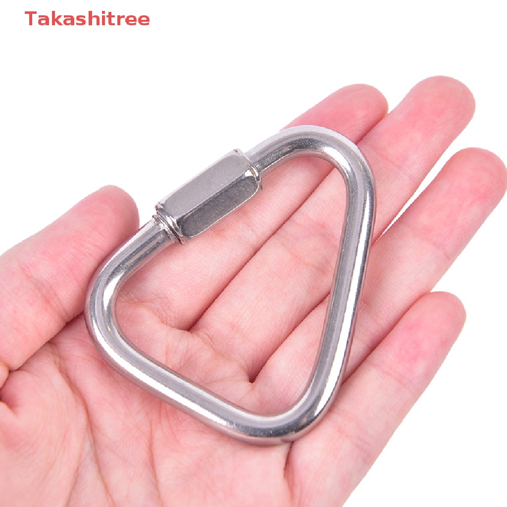 (Takashitree) Triangle Carabiner Stainless Steel Keychain Snap Clip ...