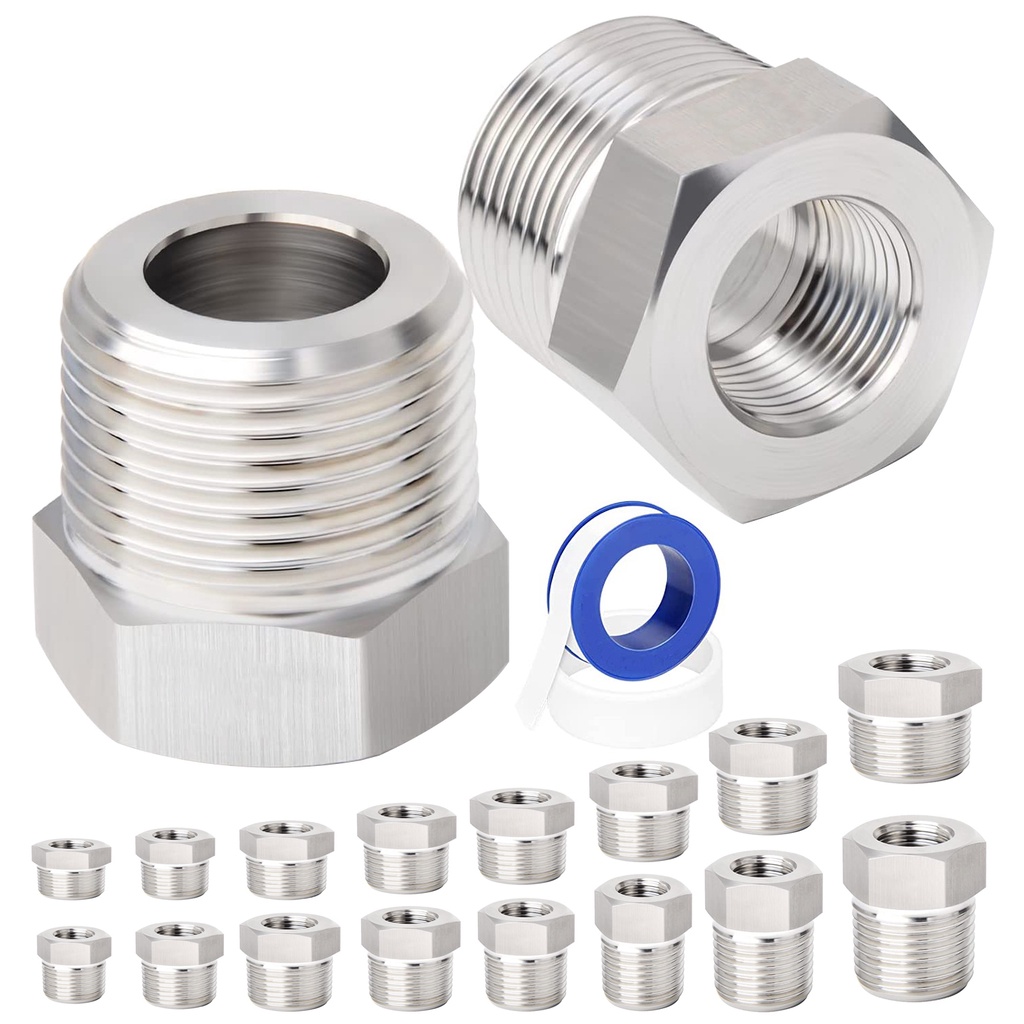 Reducer Bushing 1/8" 1/4" 3/8" 1/2" BSP Male/Female Thread SS304 ...