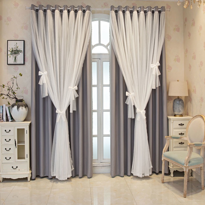 FREE SHIPPING High-end Simple Style Curtain Langsir Cream Color Solid ...
