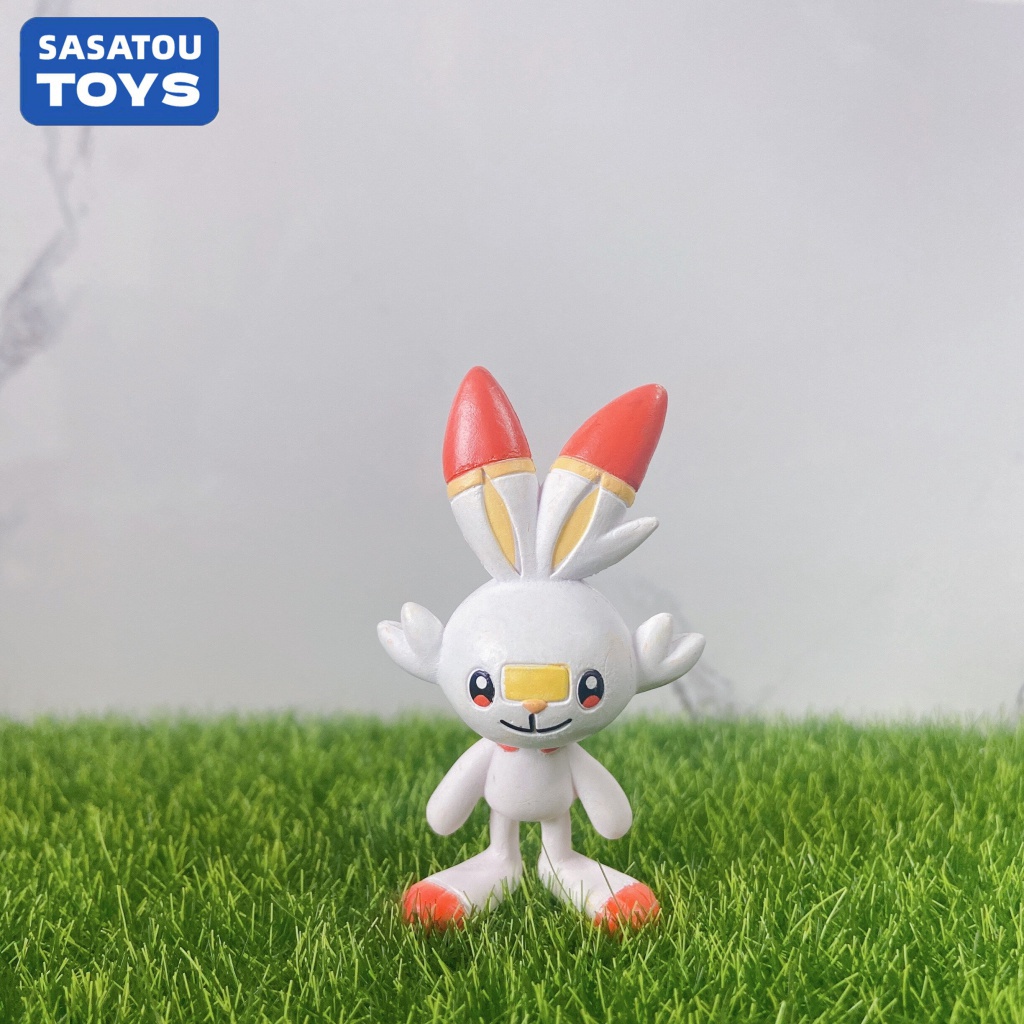 Pokemon figures Scorbunny Raboot Cinderace Grookey Thwackey Rillaboom ...