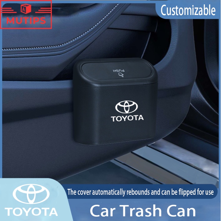 Toyota Car Portable Mini Trash Can Hanging Flip Lid Dustbin Back Seat ...