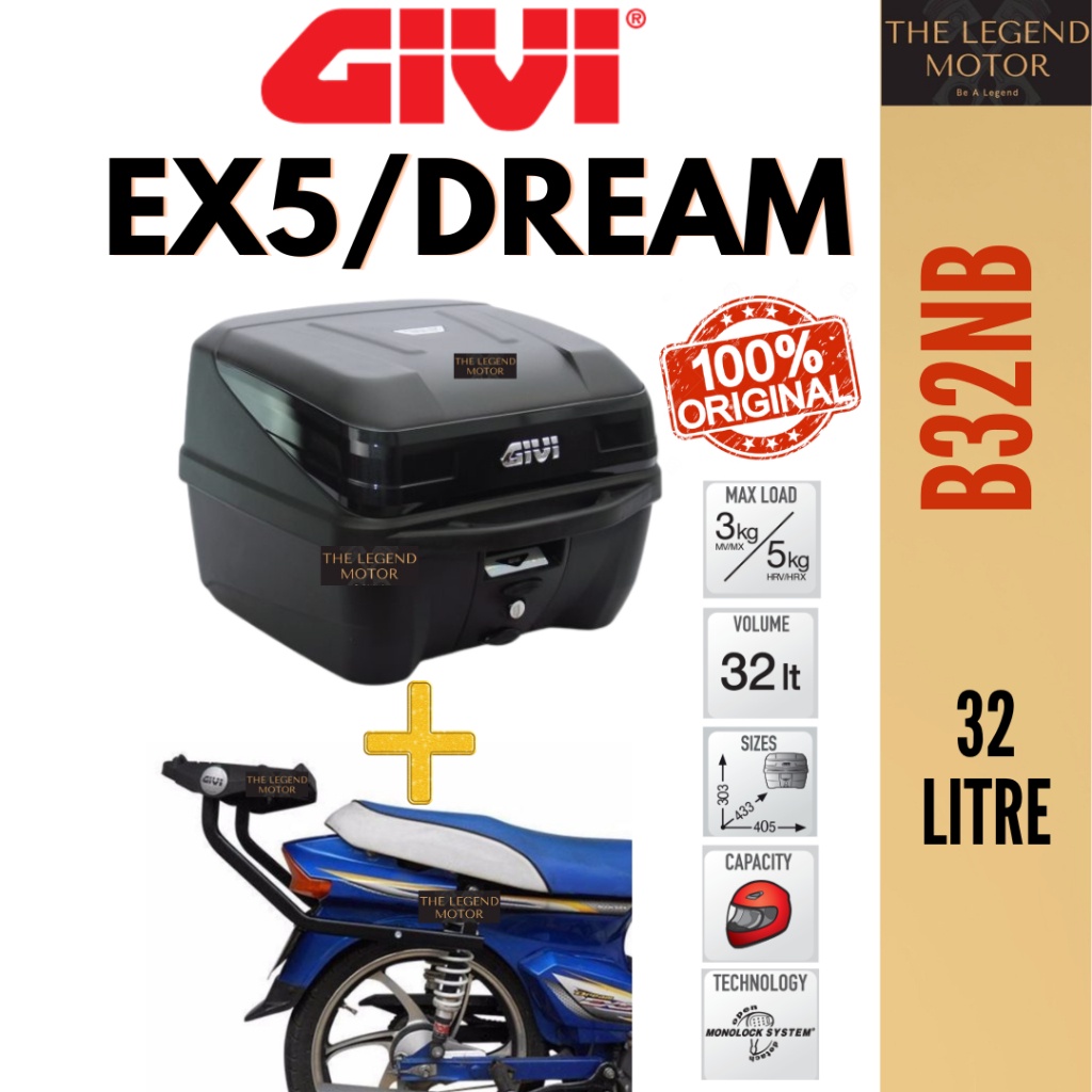 HONDA EX5 DREAM HIPOWER HP GIVI HRV HEAVY DUTY MONORACK MONO RACK J TAPAK REAR BOX TOP CASE ...
