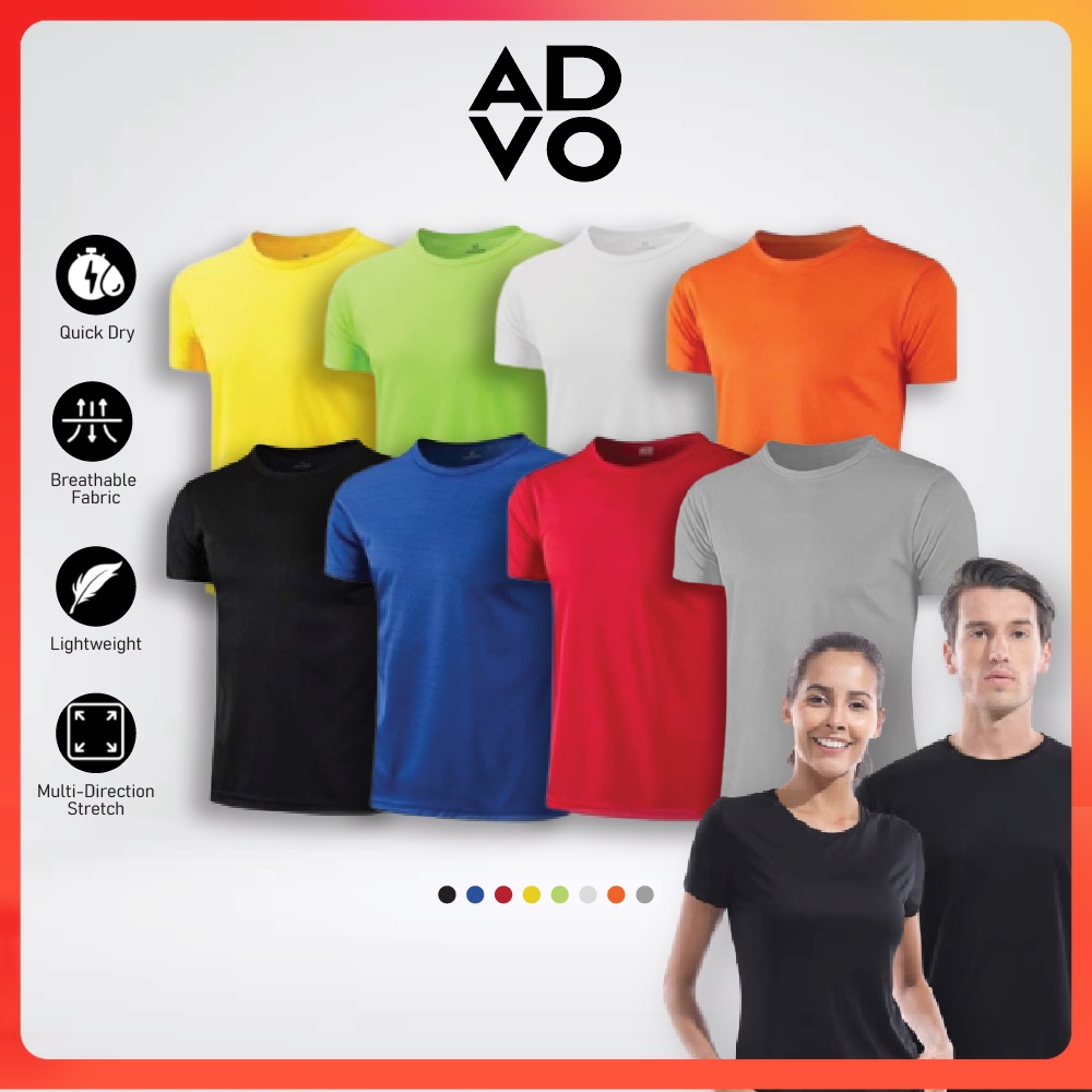ADVO Microfiber T-Shirt Men Round Neck T shirt Short Sleeve Baju Lelaki ...