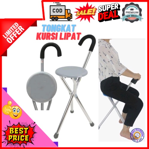 Folding Sitting Cane Walking Aid Elderly Walking Aid Cane Elderly ...