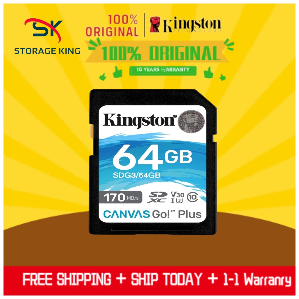 Kingston Canvas Go PLUS SDG3 SD Class 10 UHS-I SDXC Memory Card Sd Card ...