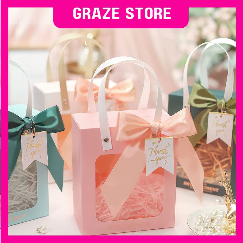 Gift Box With Window & Handle Wedding Doorgift Bag Birthday Gift Bag ...