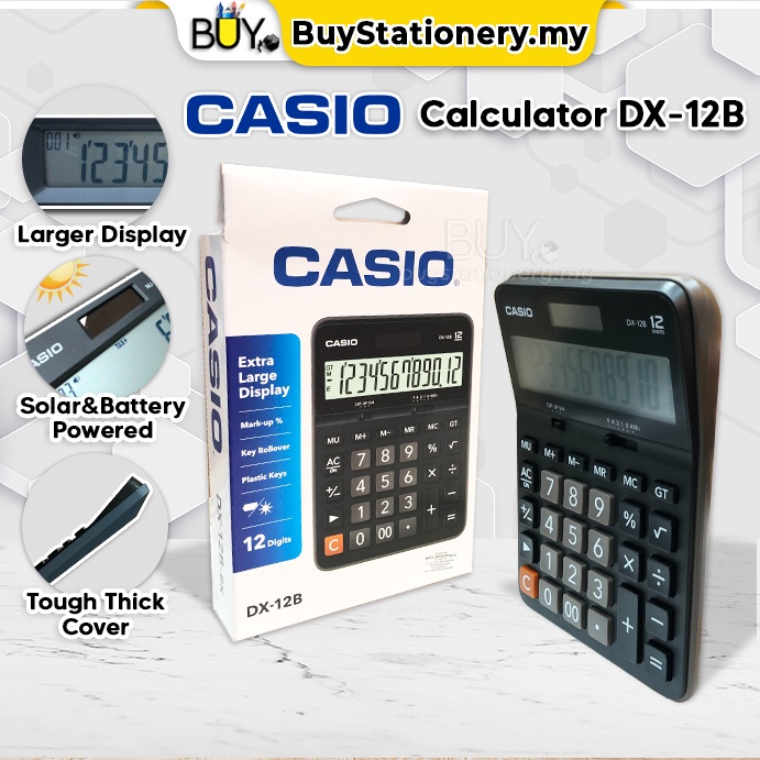Casio Calculator DX 12B Kalkulator Counting Equipment - (1s/Pcs) Calculator Scientific Besar ...