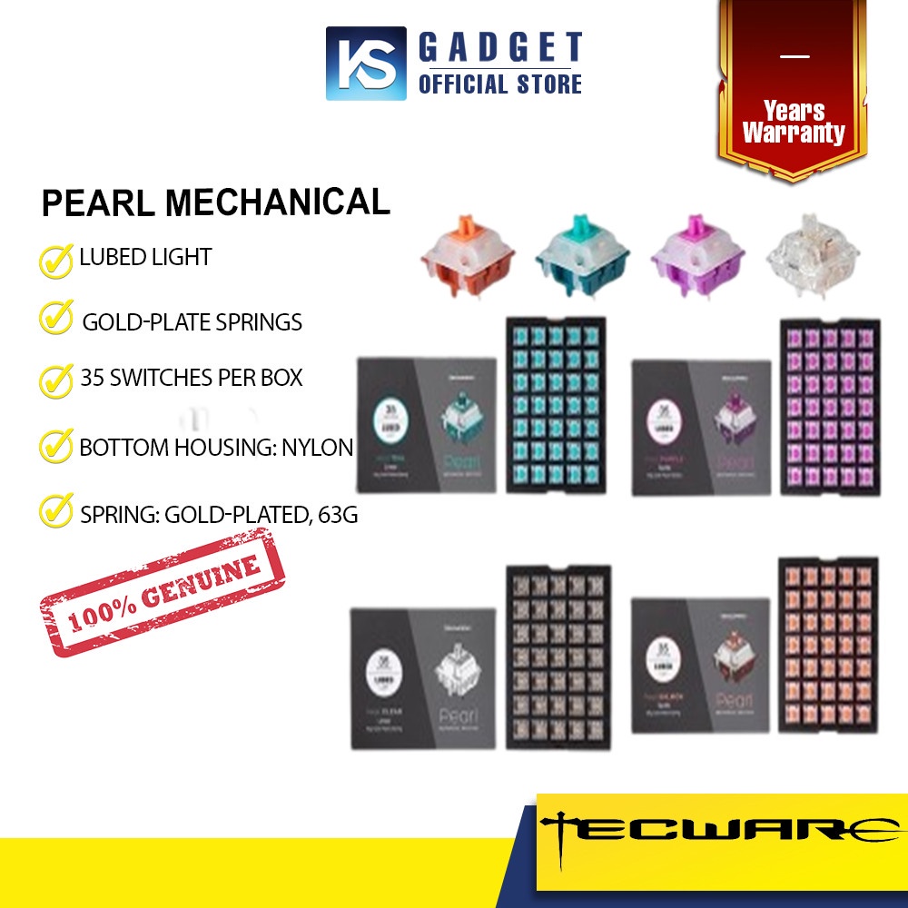 Tecware Pearl Mechanical Switches Pearl ( Clear , Purple , Salmon ...