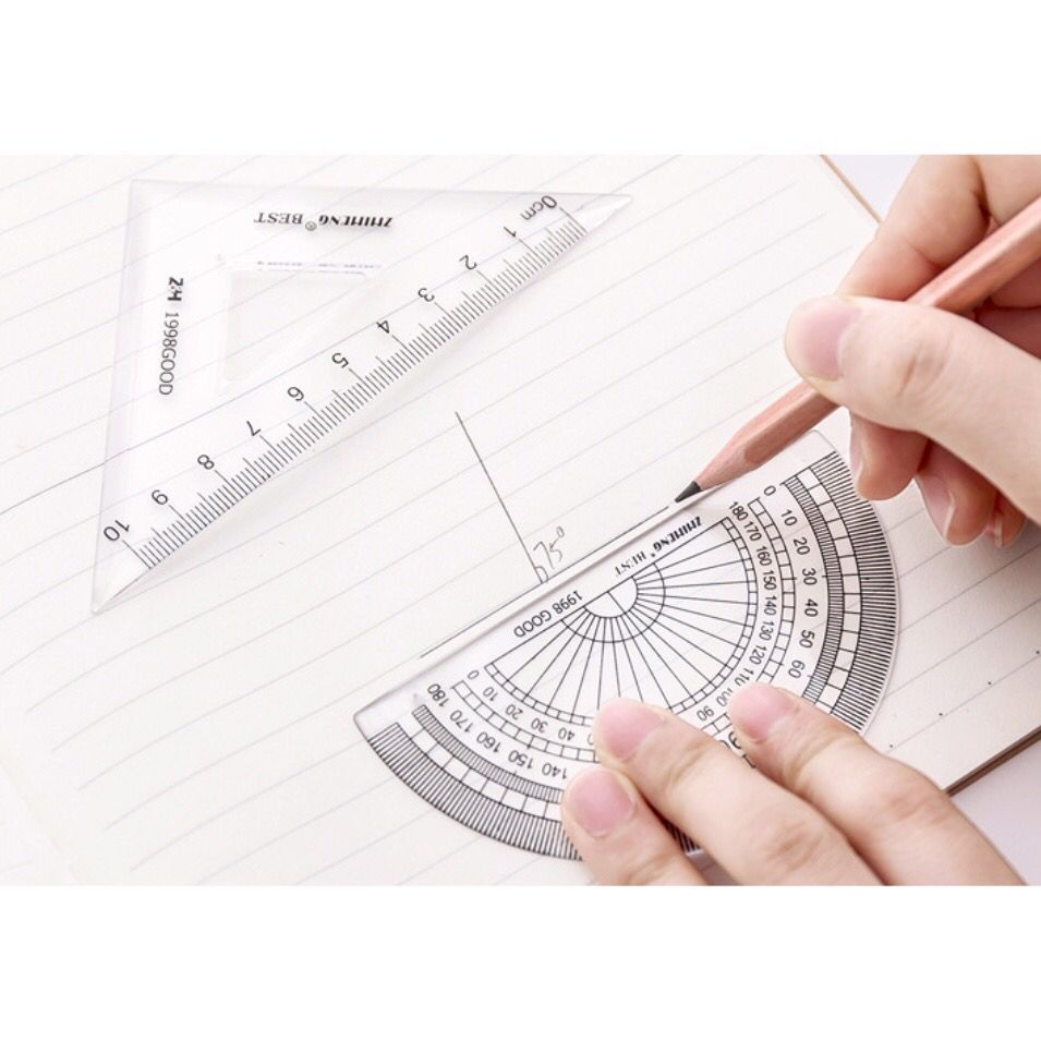 Geometry rulers 180 / 360 degree ruler measuring angle geometry set/set ...